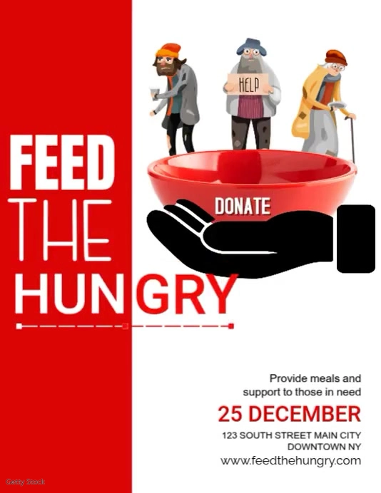 White Professional Feed The Hungry Flyer (us Letter) Template ...