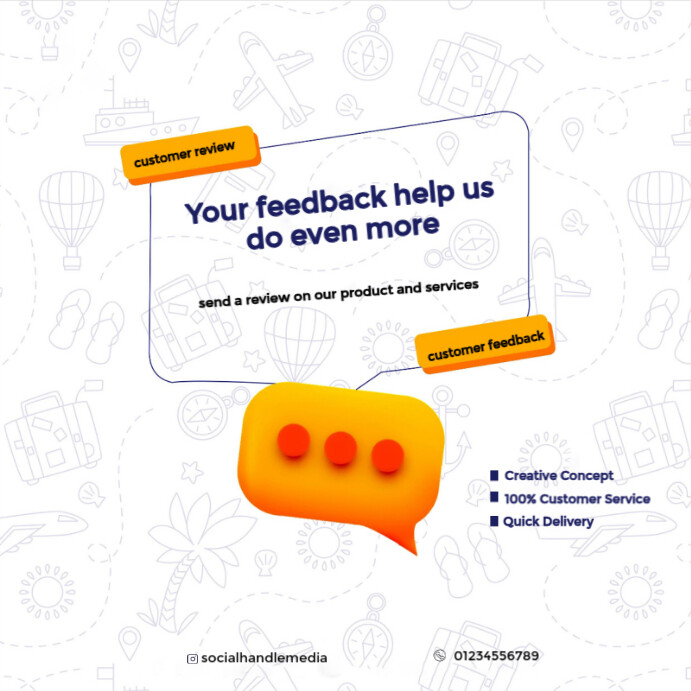 White Professional Feedback Flyer Instagram Post Template | PosterMyWall