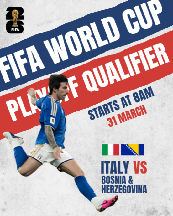 White Professional FIFA World Cup Playoff Qualifier Instagram Portrait ...