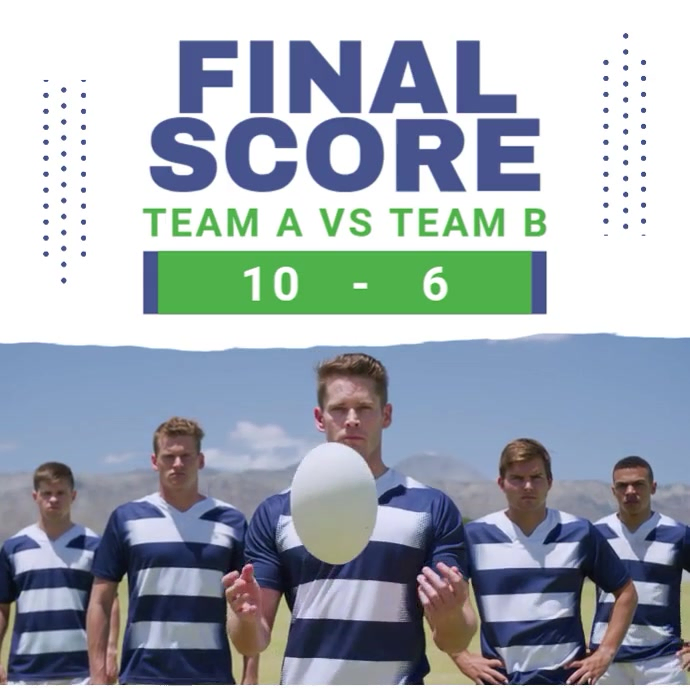 White Professional Final Score Instagram Post Template | PosterMyWall