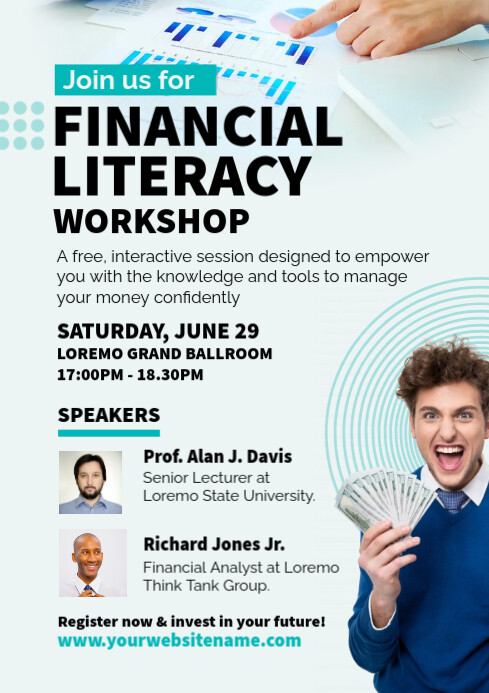 Copy of White Professional Financial Literacy Workshop A4 Flyer ...