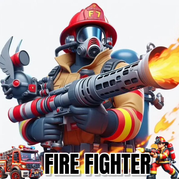 White Professional Firefighter Instagram Post Template | PosterMyWall