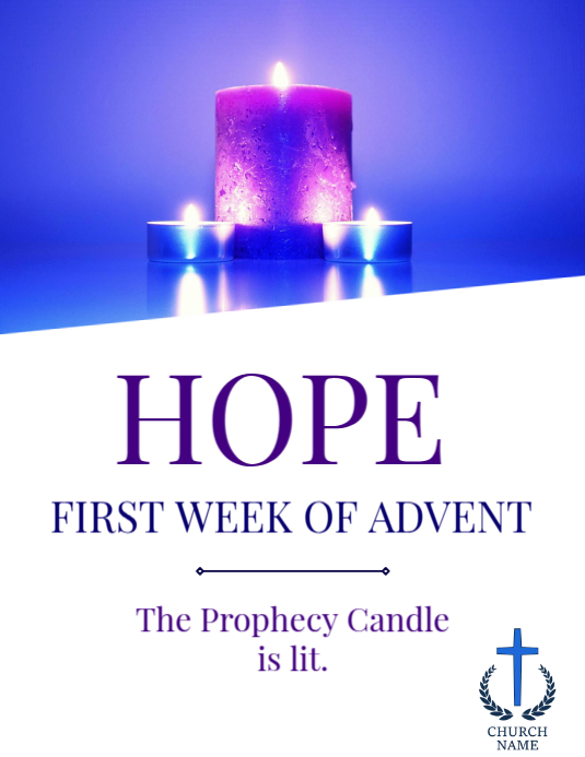 White Professional First Week Advent Hope Church Flyer Spiritual ...