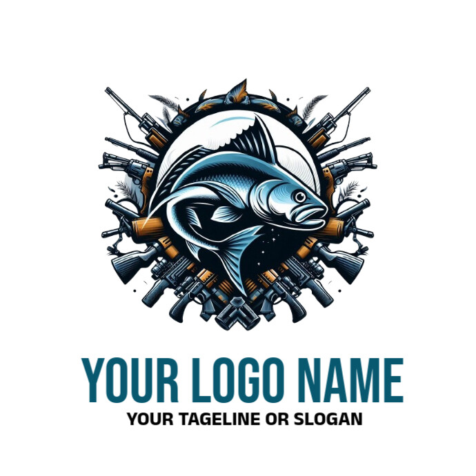 White Professional Fish Hook Logo, Fish Hunting Logo, Fish Logo, Logos ...