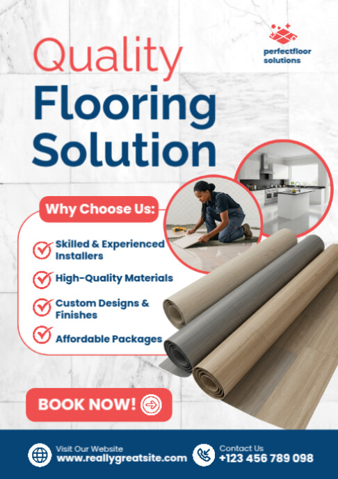 White Professional Flooring Services Poster Template – Professional ...