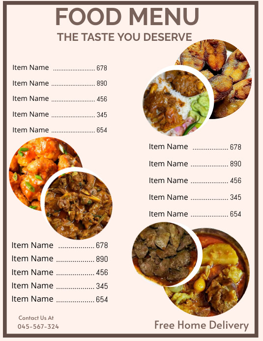 White Professional Food Menu Flyer (us Letter Template | PosterMyWall