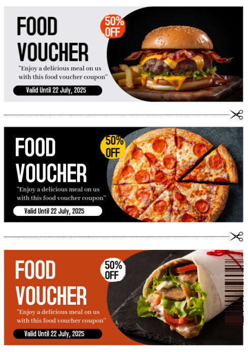 Copy of White Professional Food Voucher Coupon 35% Off A4 | PosterMyWall