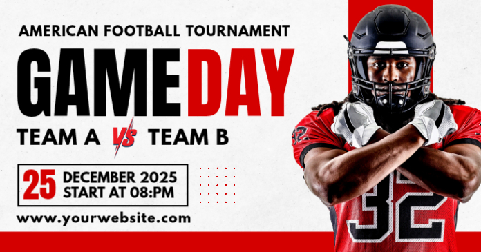 White Professional Football Facebook Shared Image Template | PosterMyWall