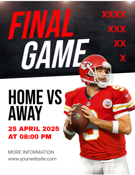 Copy of White Professional Football Final Game Flyer (us Letter ...