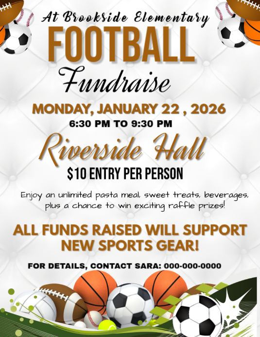 White Professional Football Fundraiser Flyer Flyer (us Letter) Template ...