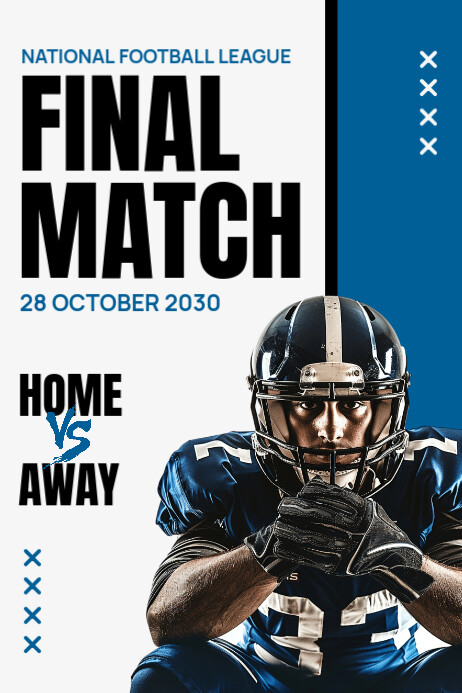 Copy of White Professional Football Game Day Poster | PosterMyWall