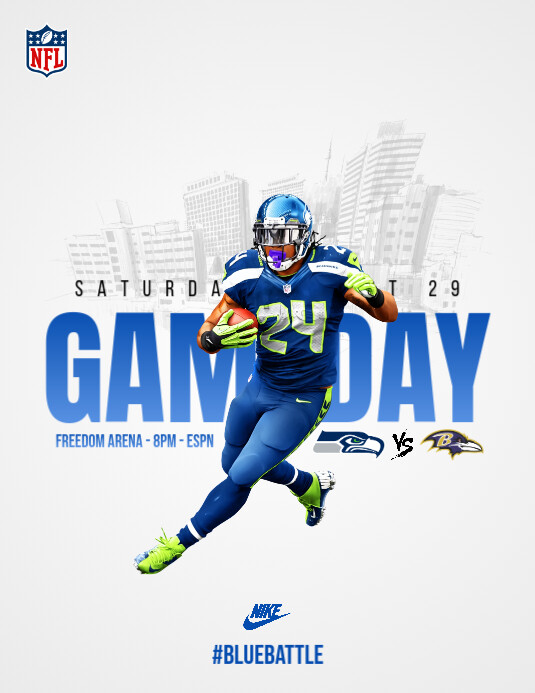 White Professional Football Gameday Flyer (us Letter) Template ...