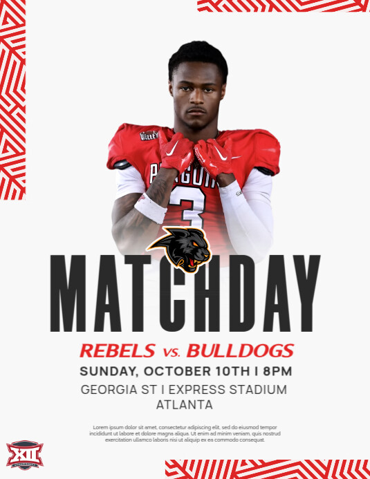 Copy of White Professional Football Gameday Flyer (us Letter ...