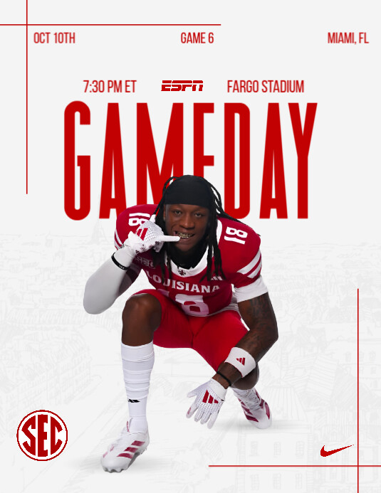 Copy of White Professional Football Gameday Flyer (us Letter ...