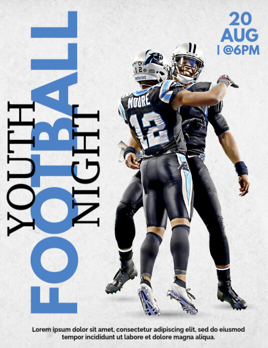 White Professional Football Gameday Flyer (us Letter) Template ...