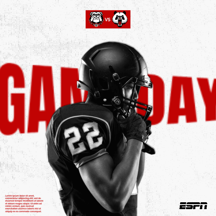 White Professional Football Gameday Instagram Post Template | PosterMyWall