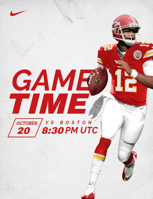 White Professional Football Matchday Flyer (us Letter) Template ...