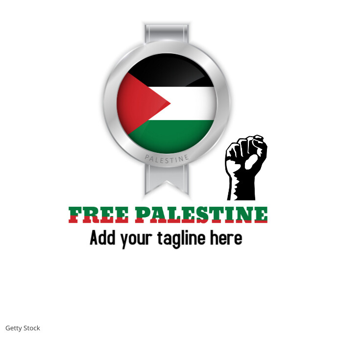 White Professional Free Palestine Logo Template | PosterMyWall