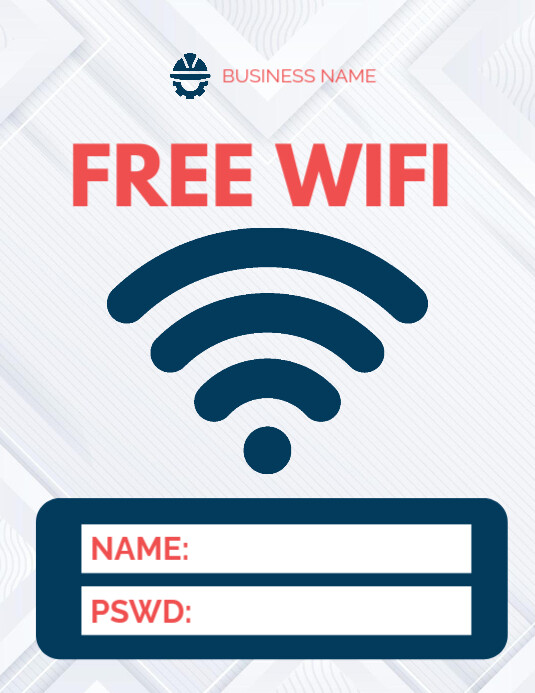 Plantilla de White Professional Free Wifi Available Here – Promotional Poster Template Flyer (us ...