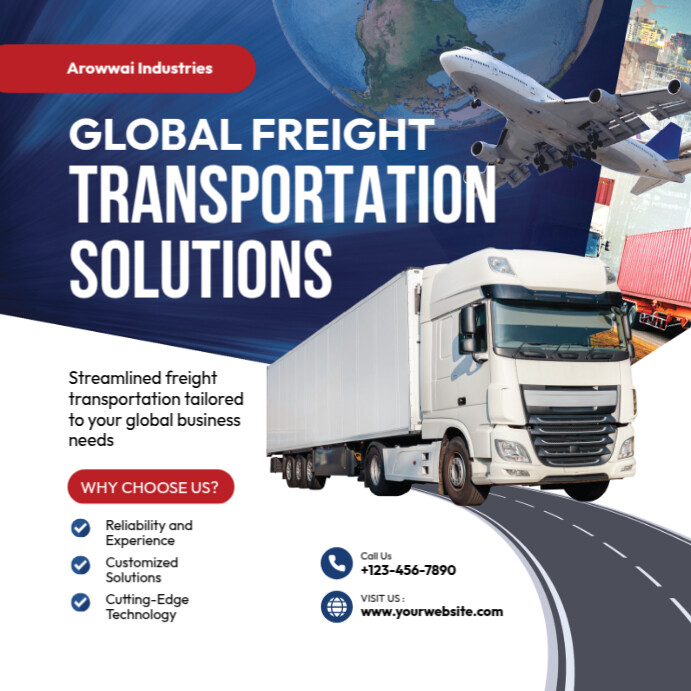 White Professional Freight & Transportation Instagram Post Template ...