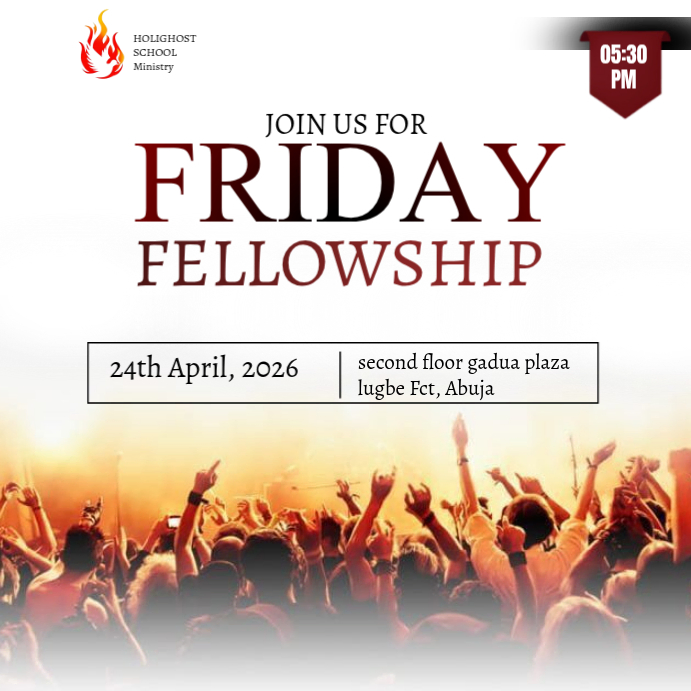 White Professional Friday Fellowship Event Instagram Post Template ...
