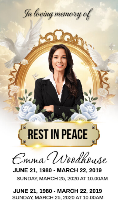 Copy of White Professional Funeral Program Template Instagram Story ...