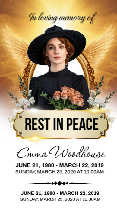 White Professional Funeral Program Template Instagram Story | PosterMyWall