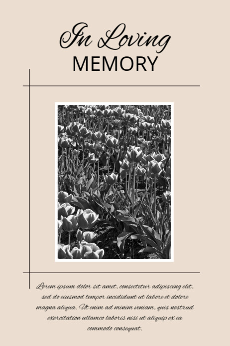 White Professional Funeral Service Poster Template | PosterMyWall