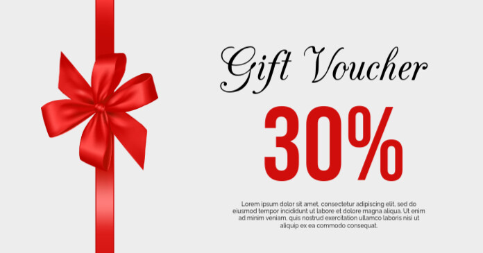 Plantilla de White Professional Gift Voucher Facebook Shared Image ...