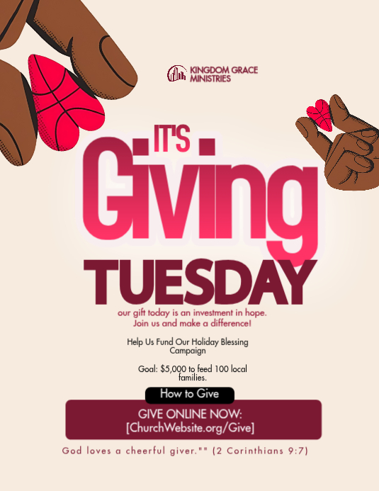 White Professional Giving Tuesday Flyer, Charity Fundraising Event ...