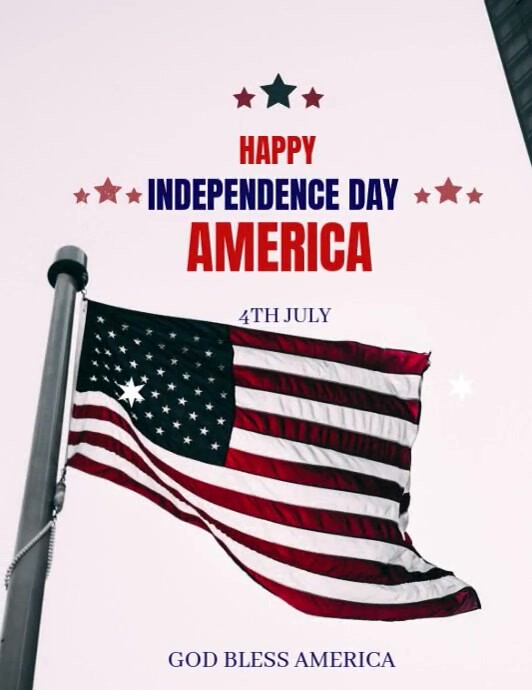 White Professional God Bless America/july 4th Flyer (us Letter) Template | PosterMyWall