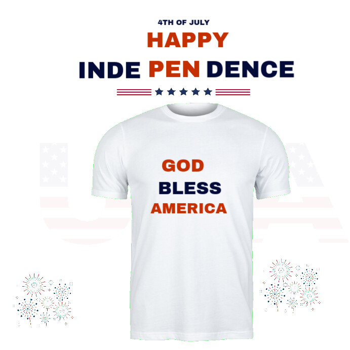 White Professional God Bless America Templates Instagram Post ...