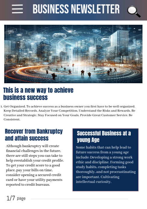 White Professional Gold And Blue Business Newsletter Template Design A4 ...