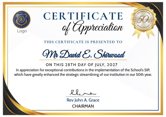 White Professional Gold frame Certificate (A4 paper) Template ...