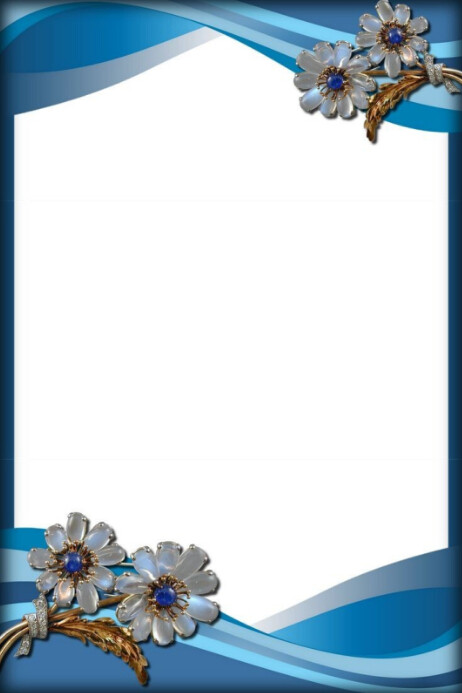 White Professional Golden Floral Border Frame Poster Template ...
