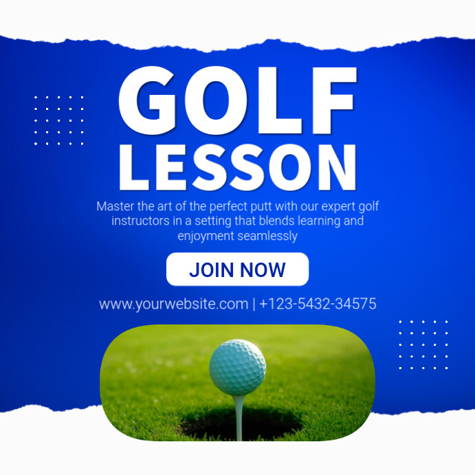 Copy of White Professional Golf Lesson Instagram Post | PosterMyWall