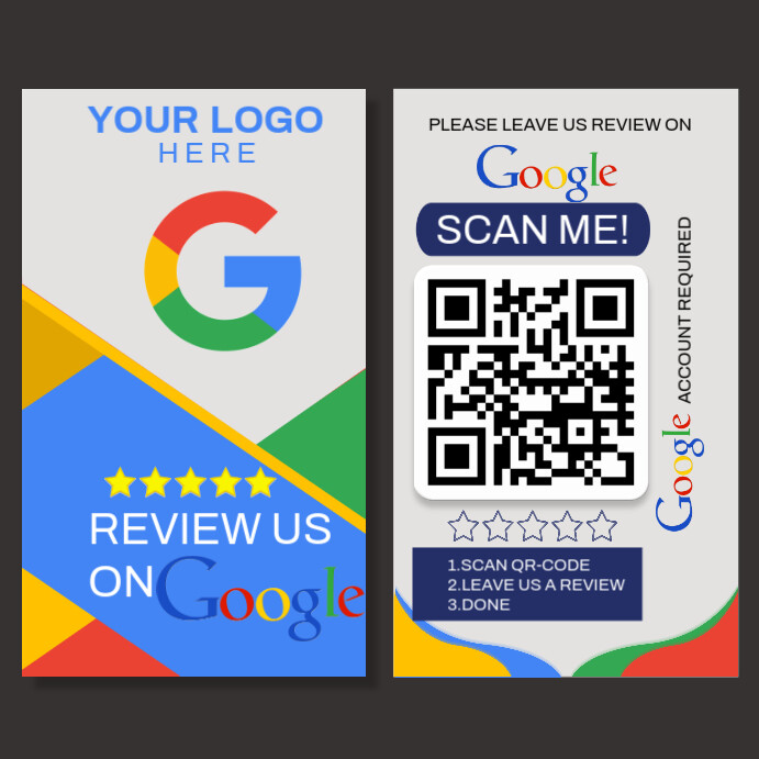 White Professional Google Review Card Square (1:1) Template | PosterMyWall