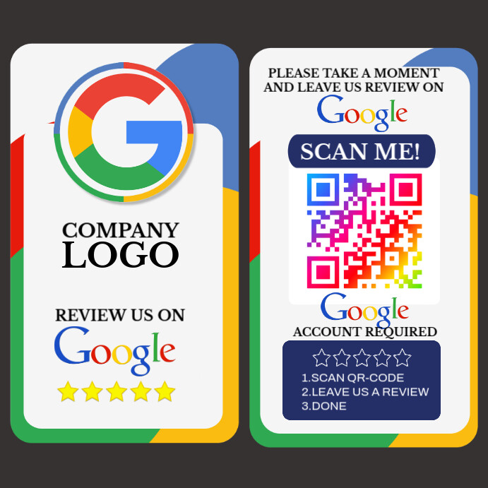 White Professional Google Review Card Square (1:1) Template | PosterMyWall