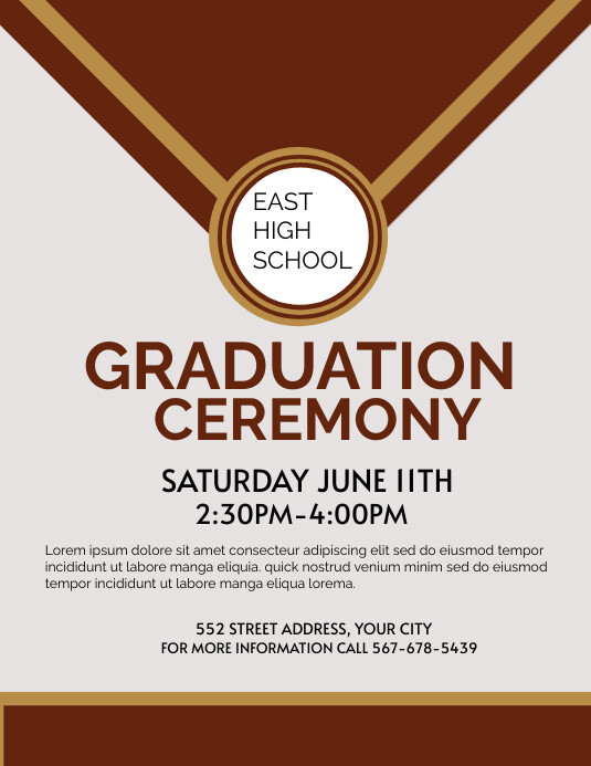 White Professional Graduation Ceremony Flyer Template | PosterMyWall