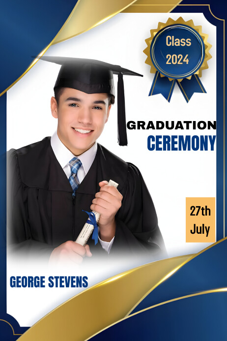 White Professional Graduation Ceremony Poste Template | PosterMyWall