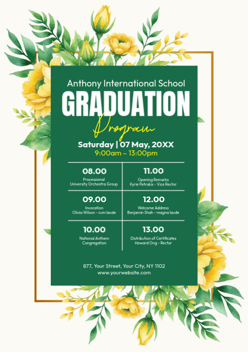 Copy of White Professional Graduation Event Program Flyer A4 | PosterMyWall