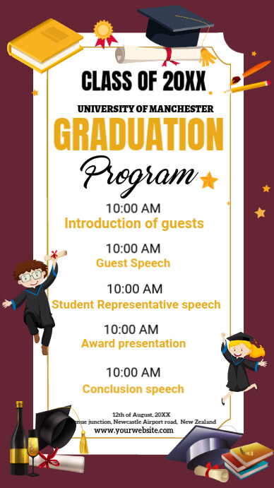 White Professional Graduation Event Program Flyer Instagram Story ...
