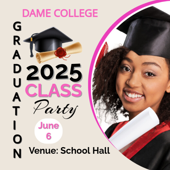 White Professional Graduation Party Instagram Post Template | PosterMyWall