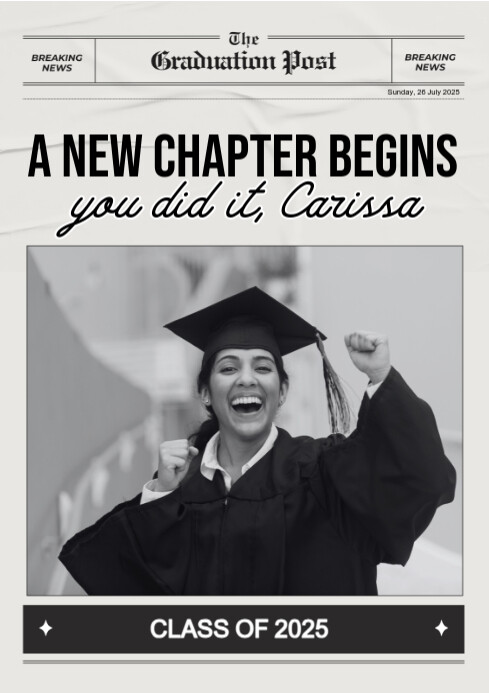 White Professional Graduation Poster Templates A4 | PosterMyWall