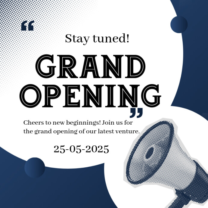 White Professional Grand Opening Notice Instagram Post เทมเพลต ...
