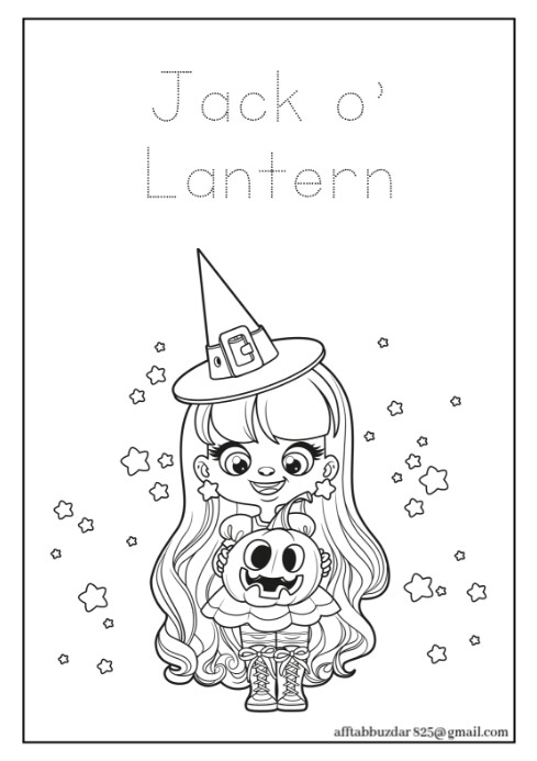 Modèle White Professional Halloween Coloring Pages Background A4 ...