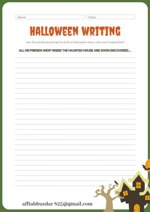 Copy of White Professional Halloween Writing Pages A4 | PosterMyWall