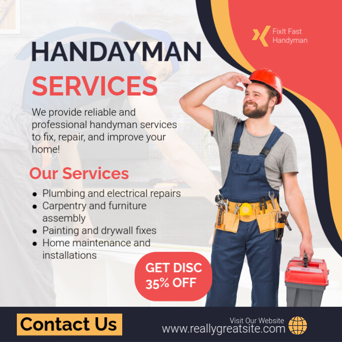 White Professional Handyman Services Advertisement Template Instagram ...