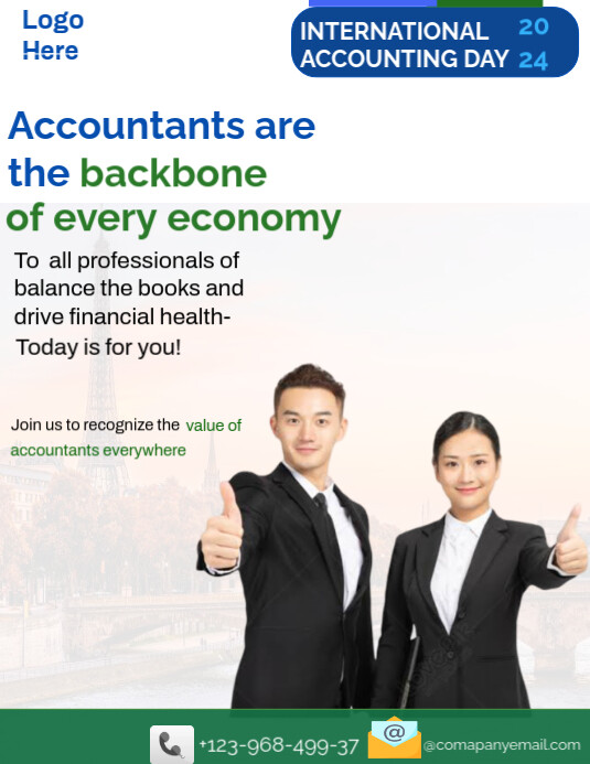 White Professional Happy Accountant Day Flyer (us Letter) Template ...