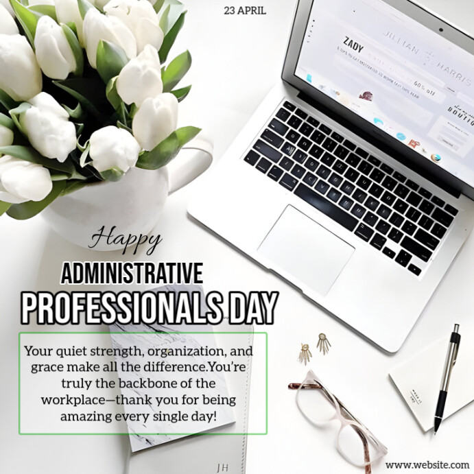 Copy of White Professional Happy Admin Professionals Day Card Instagram Post | PosterMyWall